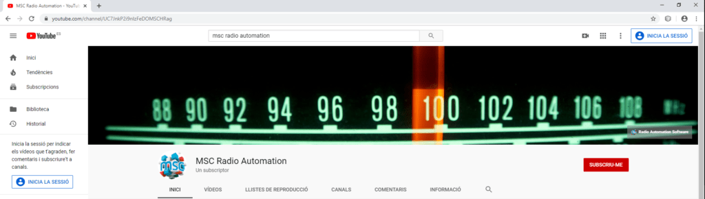 YouTube Channel – MSC Radio Automation